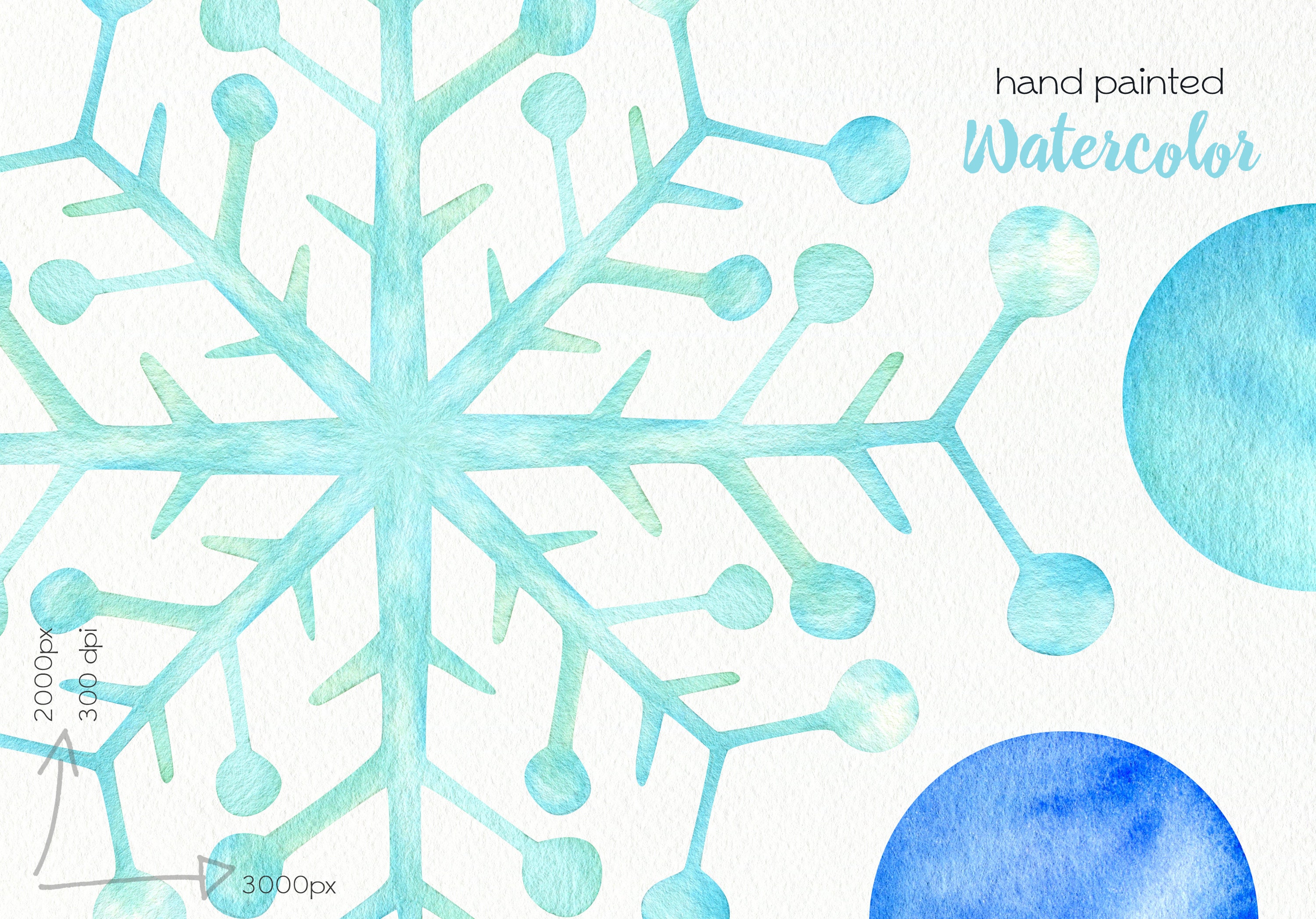 Watercolor Snowflake Clipart / Christmas Holidays / Winter - Etsy