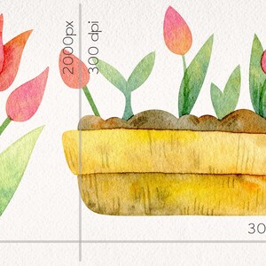 Watercolor Garden Clipart / Gardening Tools Clipart / Spring Floral ...