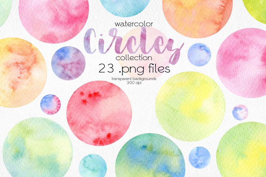 Watercolor Circles Clip Art / Hand Painted Shapes / Colorful Spots ...