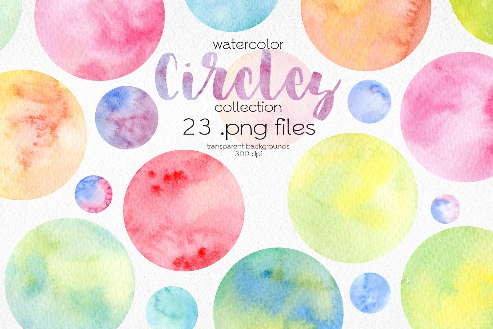 Watercolor Circles Clip Art / Hand Painted Shapes / Colorful | Etsy