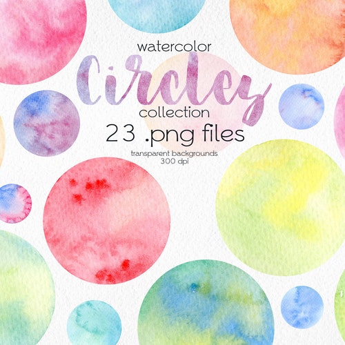 Watercolor Circles Digital Clip Art 300dpi .png Files - Etsy
