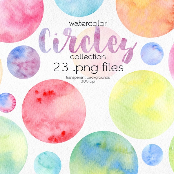 Watercolor Circles - Etsy