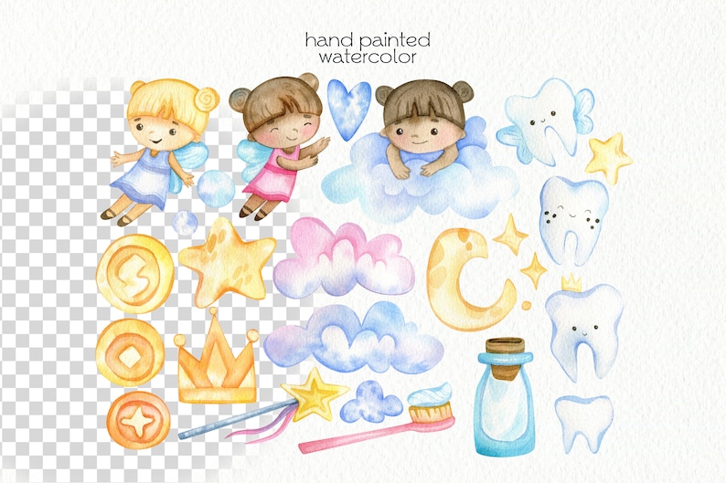 Aquarell ZahnFee Clipart / PNG Dateien / Instant Download - Etsy Schweiz
