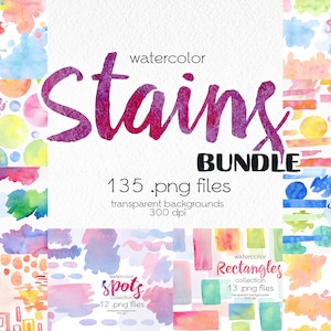 Hand Painted Watercolor Spots Clipart / Splashes and Splotches Clipart ...
