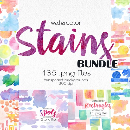 Hand Painted Watercolor Spots Clipart / Splashes and Splotches - Etsy