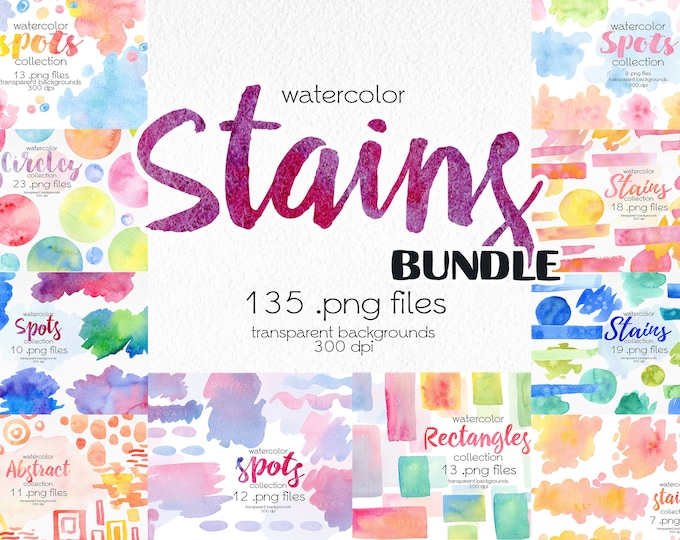 Hand Painted Watercolor Spots Clipart / Splashes and Splotches - Etsy