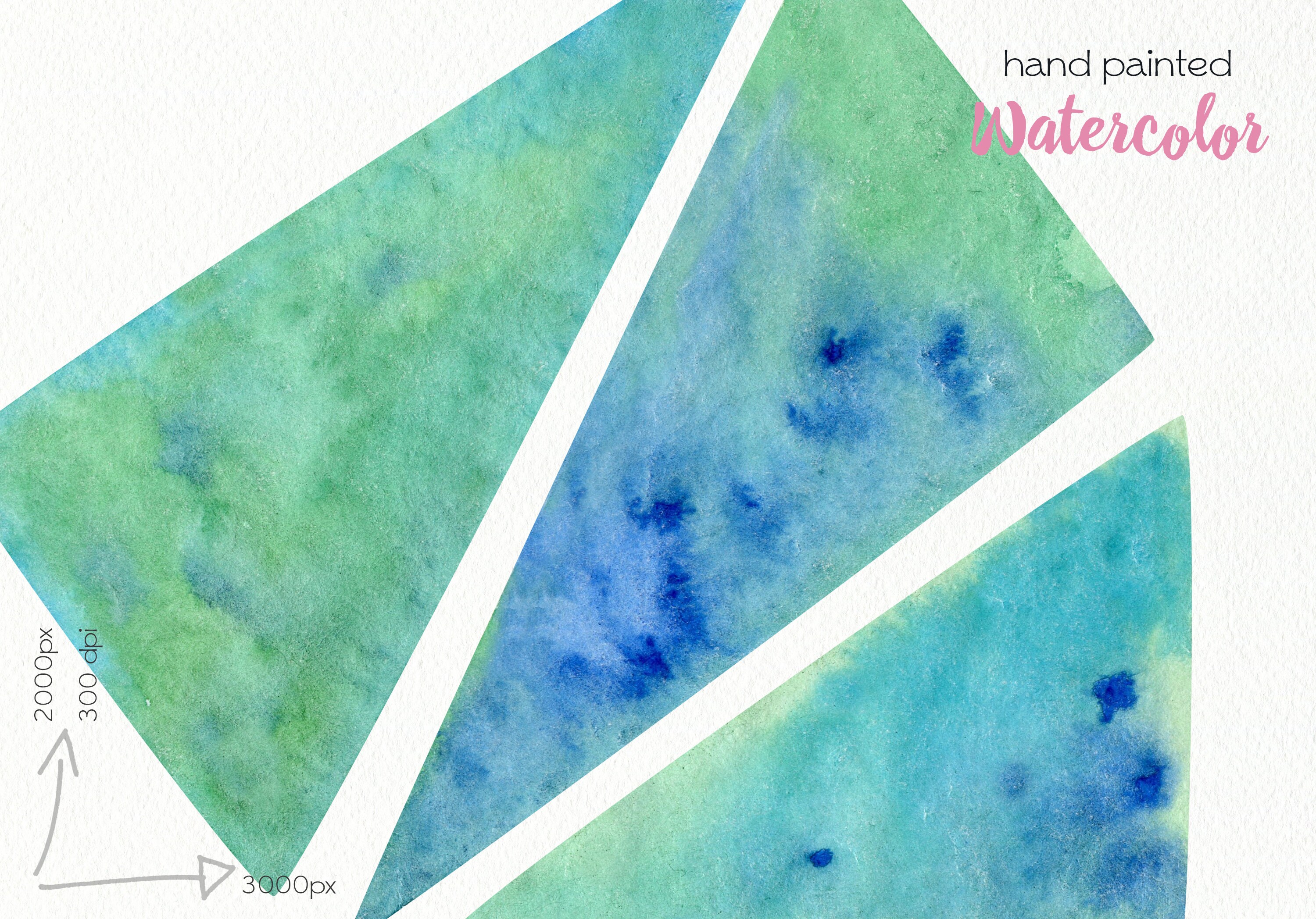 Watercolor Triangles Clipart / Geometric Figures / Printable, Digital ...