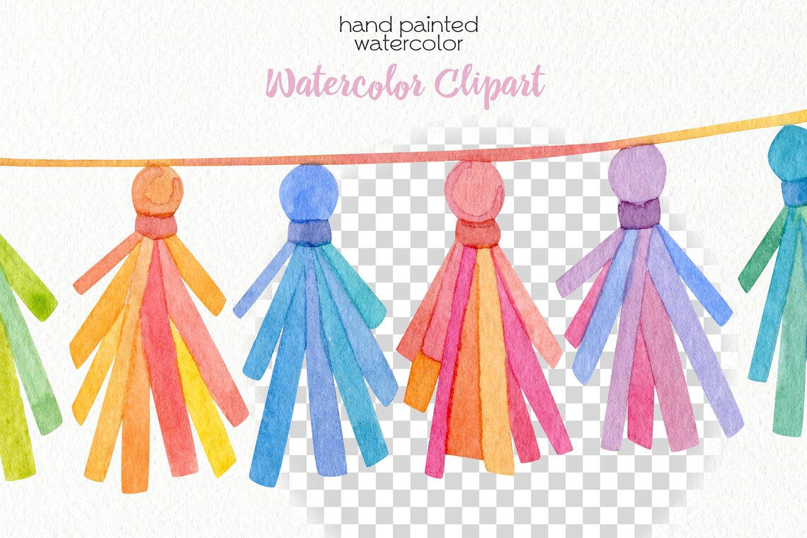 Watercolor Summer Party Clipart / Celebrate Birthday Party / | Etsy