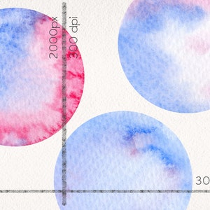Watercolor Circles Clip Art / Hand Painted Shapes / Colorful Spots ...