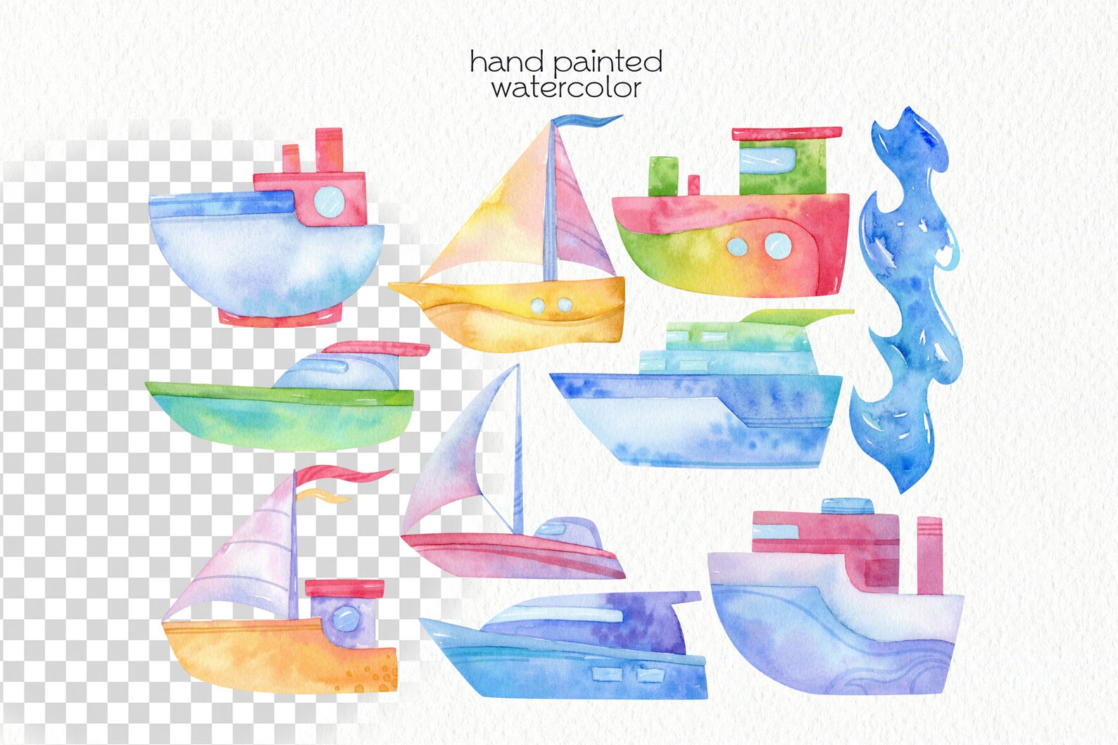 Watercolor Water Transport Clipart / Cartoon Boy Clipart / PNG Files ...