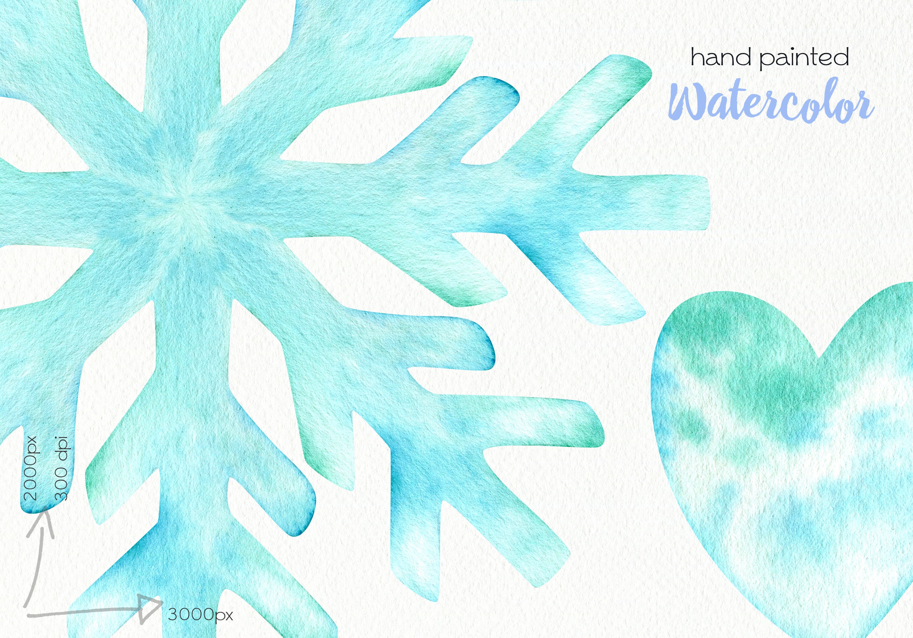 Watercolor Snowflake Clipart / Christmas Holidays / Winter - Etsy