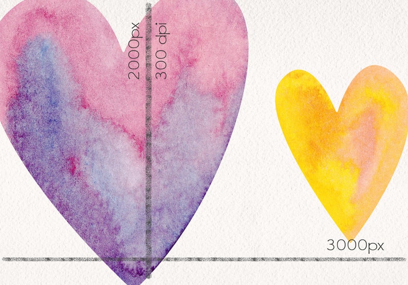 Watercolor Hearts Clipart / Hand Painted Hearts / Valentines | Etsy