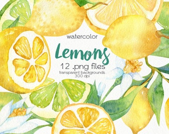 Lemon Clipart Watercolor Lemon Frames Clip Art Summer Fruits - Etsy