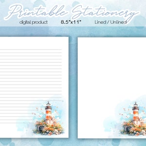 Nautical Printable Stationery / Digital Letter Writing Paper / Instant ...