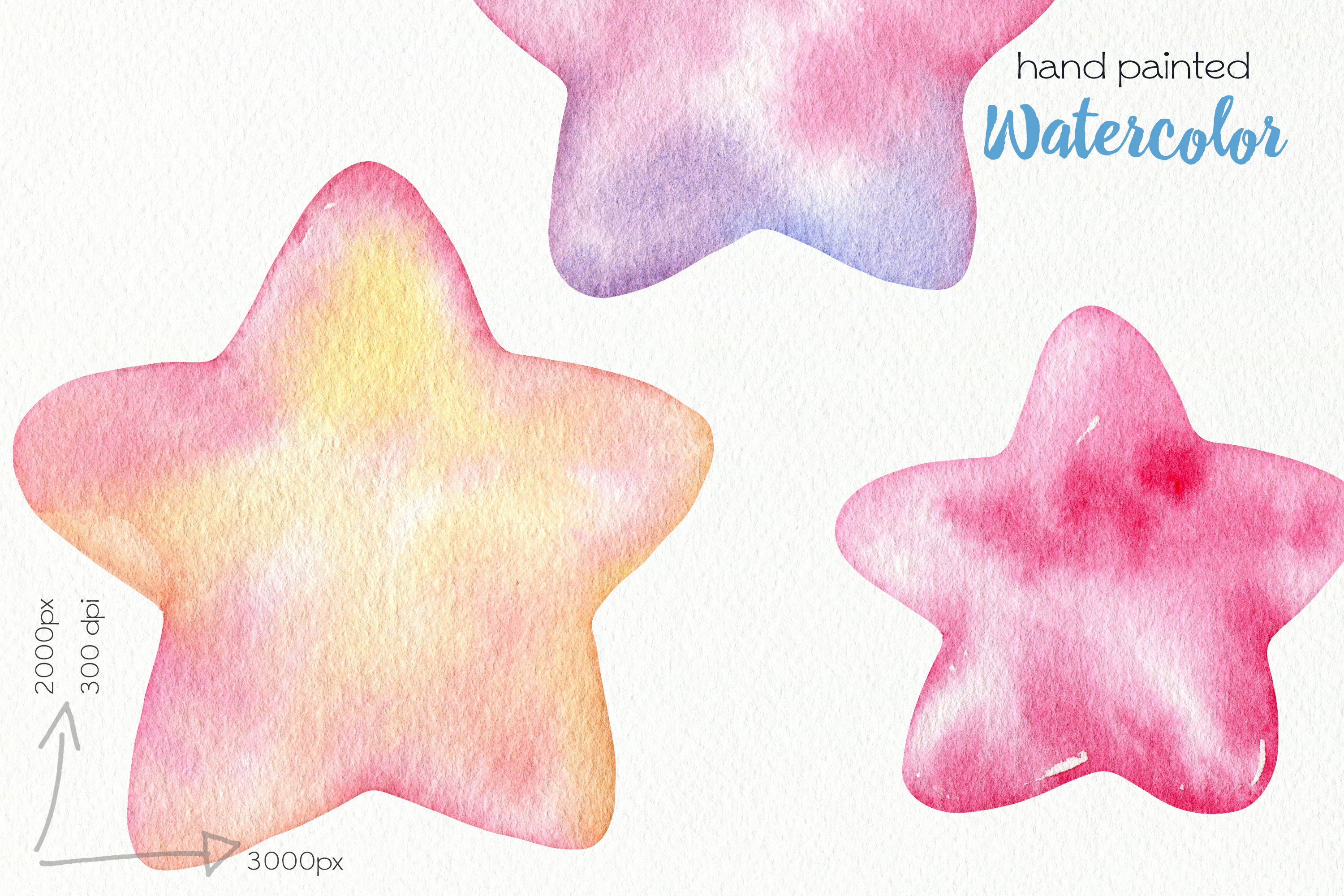 Watercolor Stars Clipart / PNG Files / Instant Download - Etsy UK