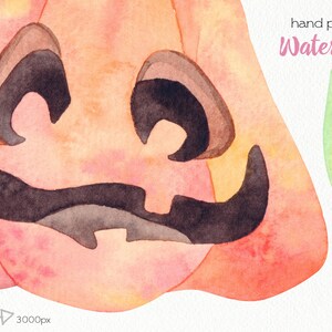Watercolor Halloween Clipart / Cute Jack O Lantern / Fall Leaf ...