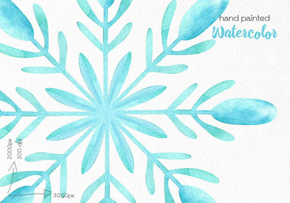 Watercolor Snowflake Clipart / Christmas Holidays / Winter - Etsy