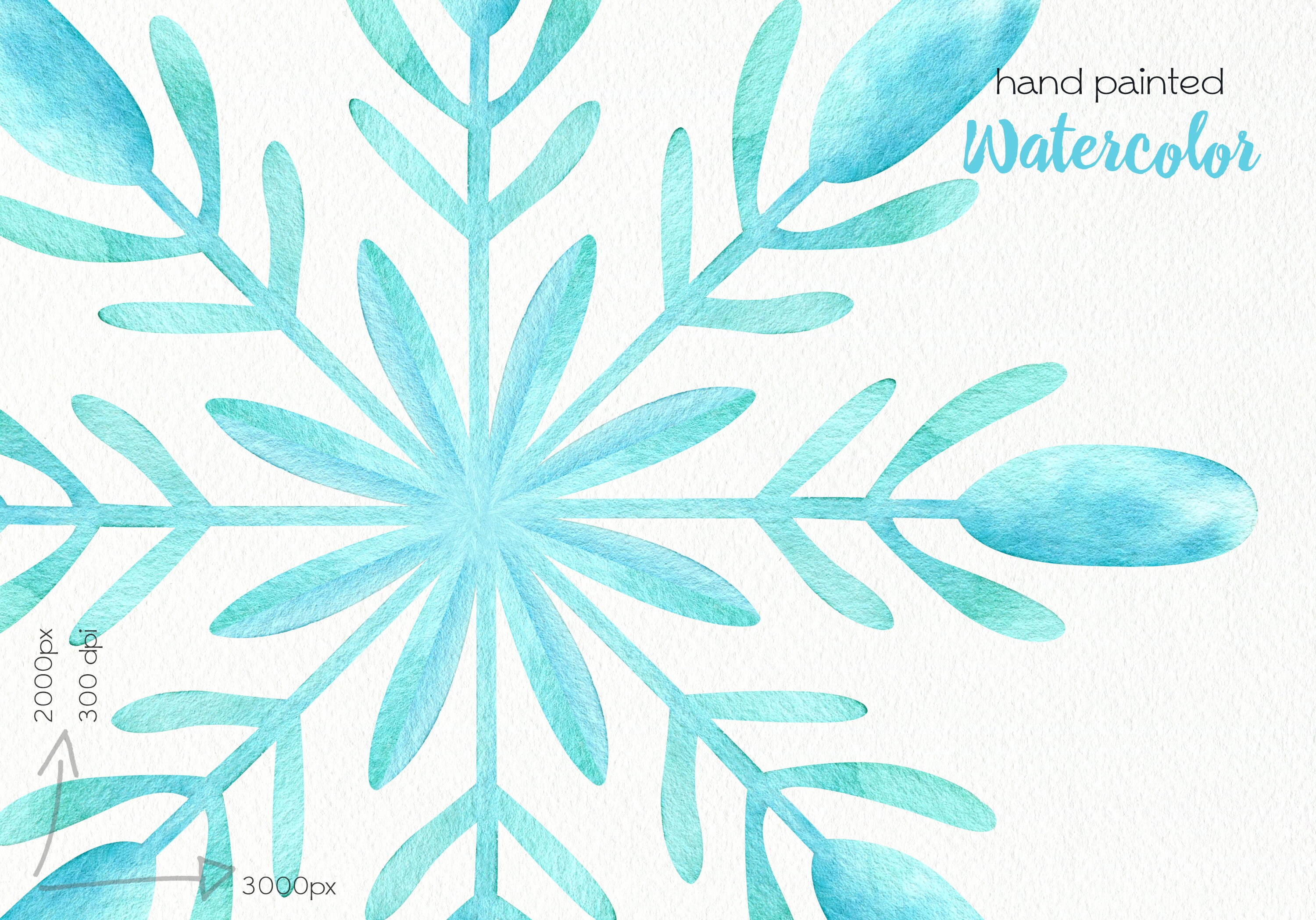Watercolor Snowflake Clipart / Christmas Holidays / Winter - Etsy