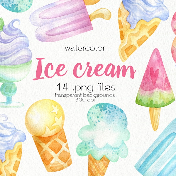 Ice Cream Clipart - Etsy