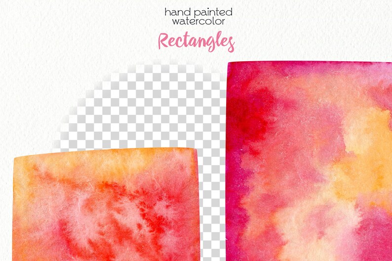Watercolor Rectangle Clipart / Abstract Spots / Yellow | Etsy