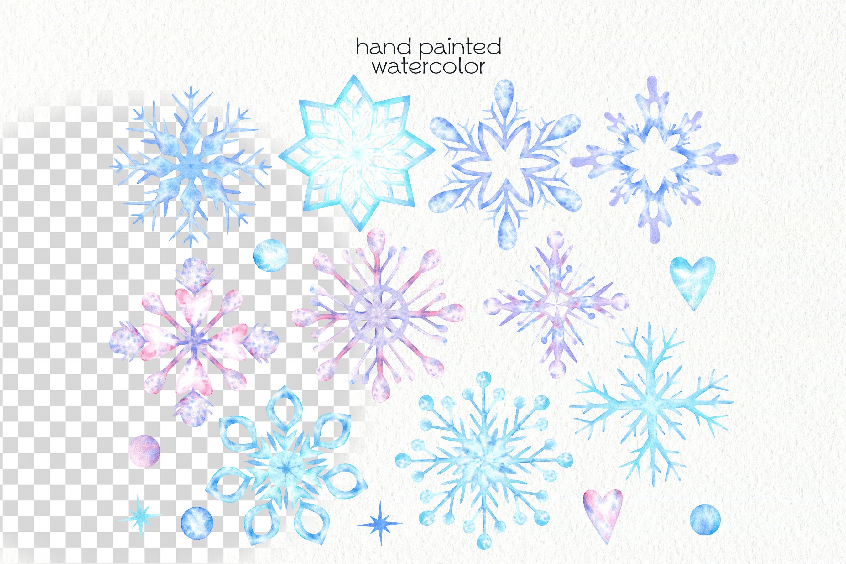 Watercolor Snowflake Clipart / Christmas Holidays / Winter Snowy ...