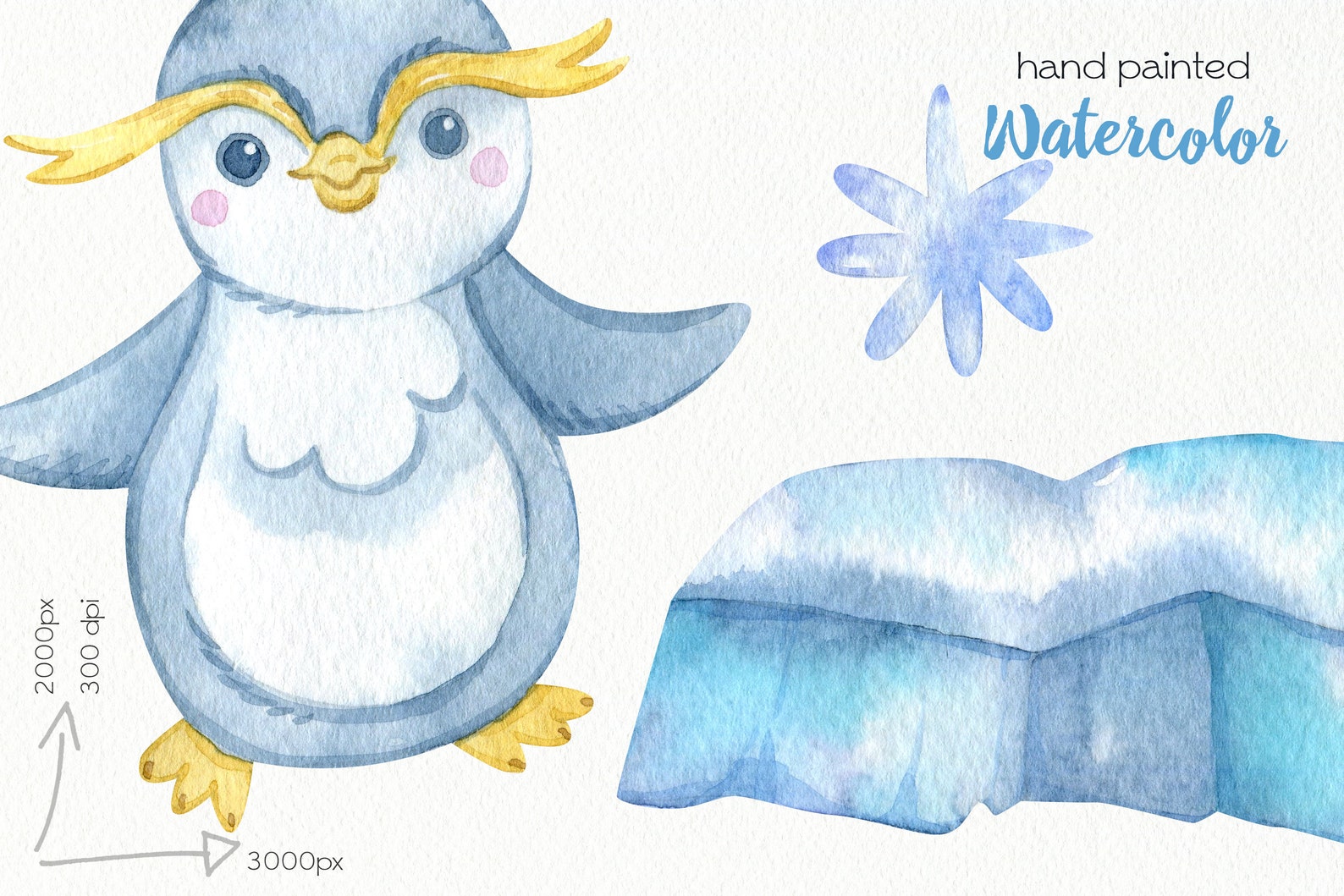 Watercolor Penguins Clipart / PNG Files / Instant Download - Etsy