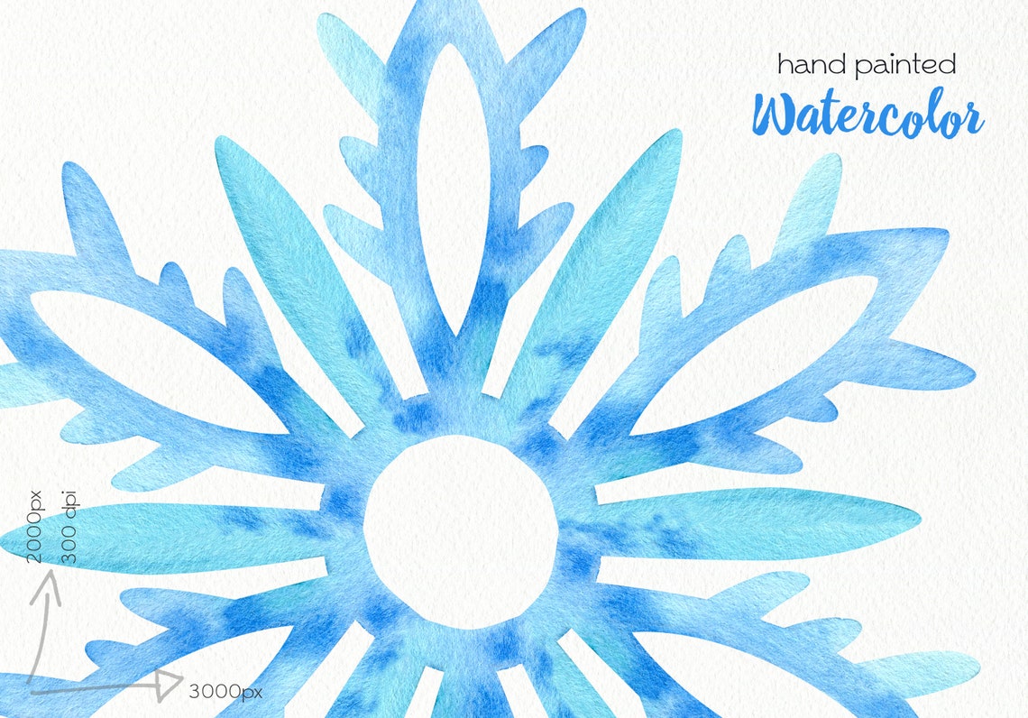 Watercolor Snowflake Clipart / Christmas Holidays / Winter - Etsy