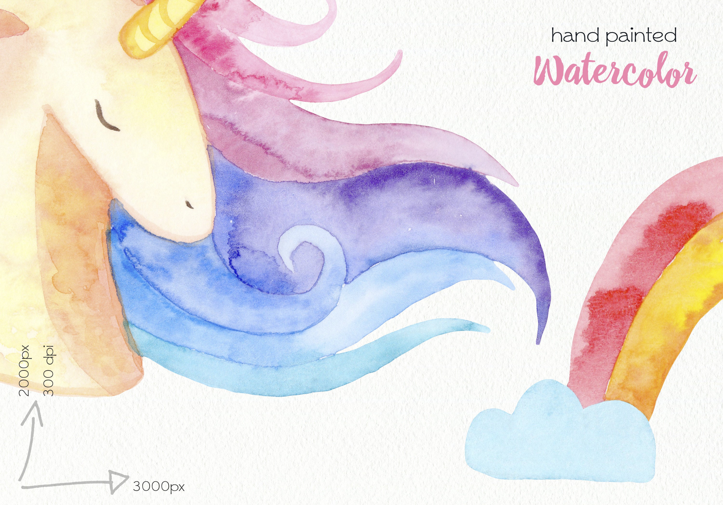 Watercolor Unicorn Clipart / Magical Unicorns Clip Art / - Etsy