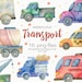 Watercolor Transport Clipart / Cartoon Cars / Nursery Art /digital PNG ...
