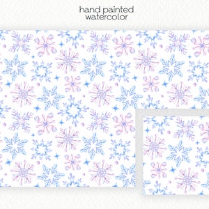 Watercolor Snowflakes Digital Paper / Winter Scrapbook Paper / Seamless ...