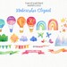 Hot Air Balloon Clipart / Watercolor Nursery Decor / Digital PNG Files ...