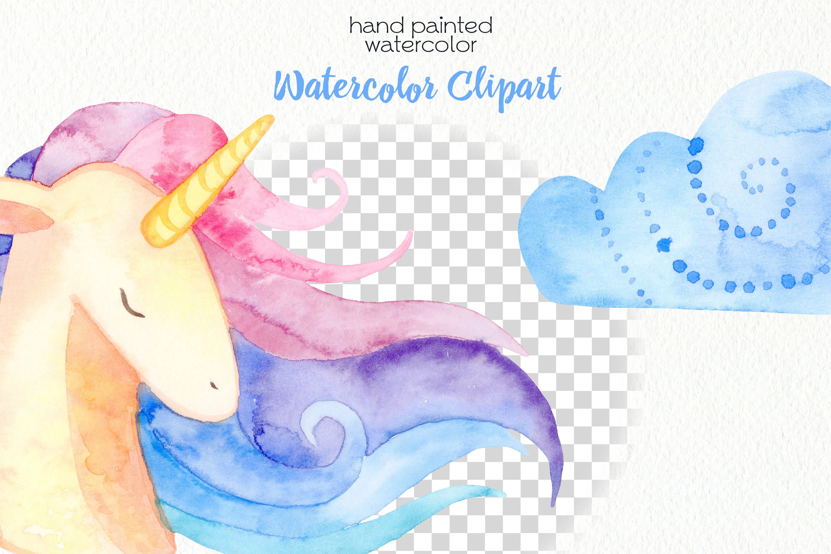 Watercolor Unicorn Clipart / Magical Unicorns Clip Art / - Etsy