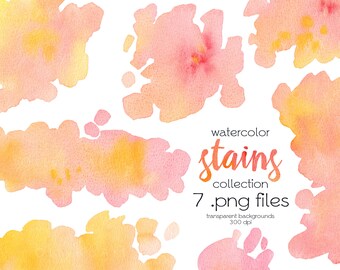 Watercolor Spots Clipart / Splashes and Splotches / Textures / | Etsy