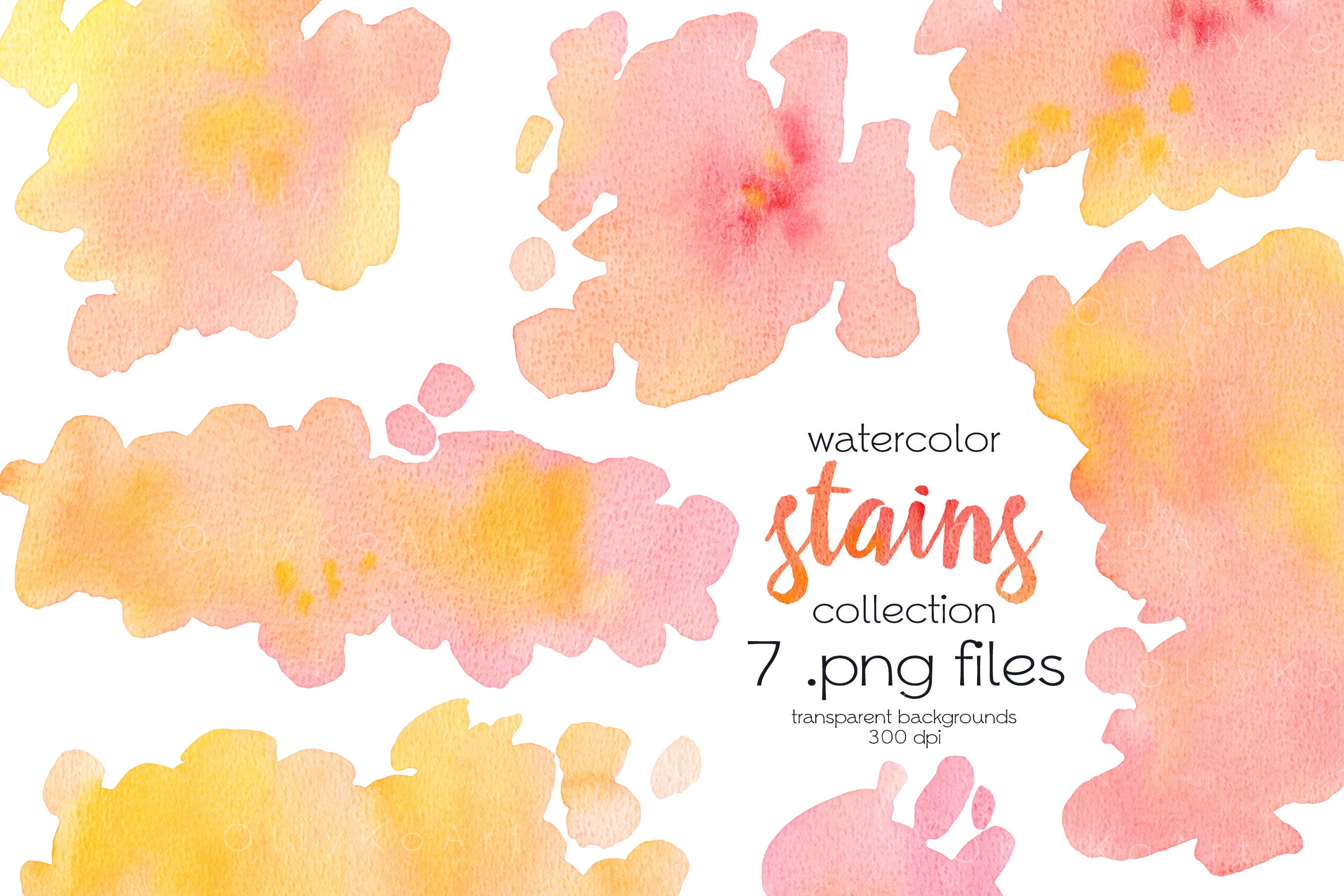 Watercolor Splashes Clipart / Spots and Splotches / Textures / Blobs ...