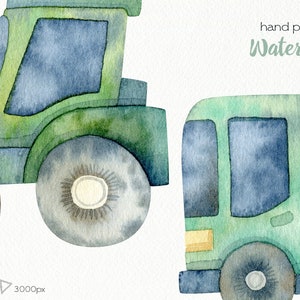 Watercolor Transport Clipart / Cartoon Cars / Digital PNG Files ...
