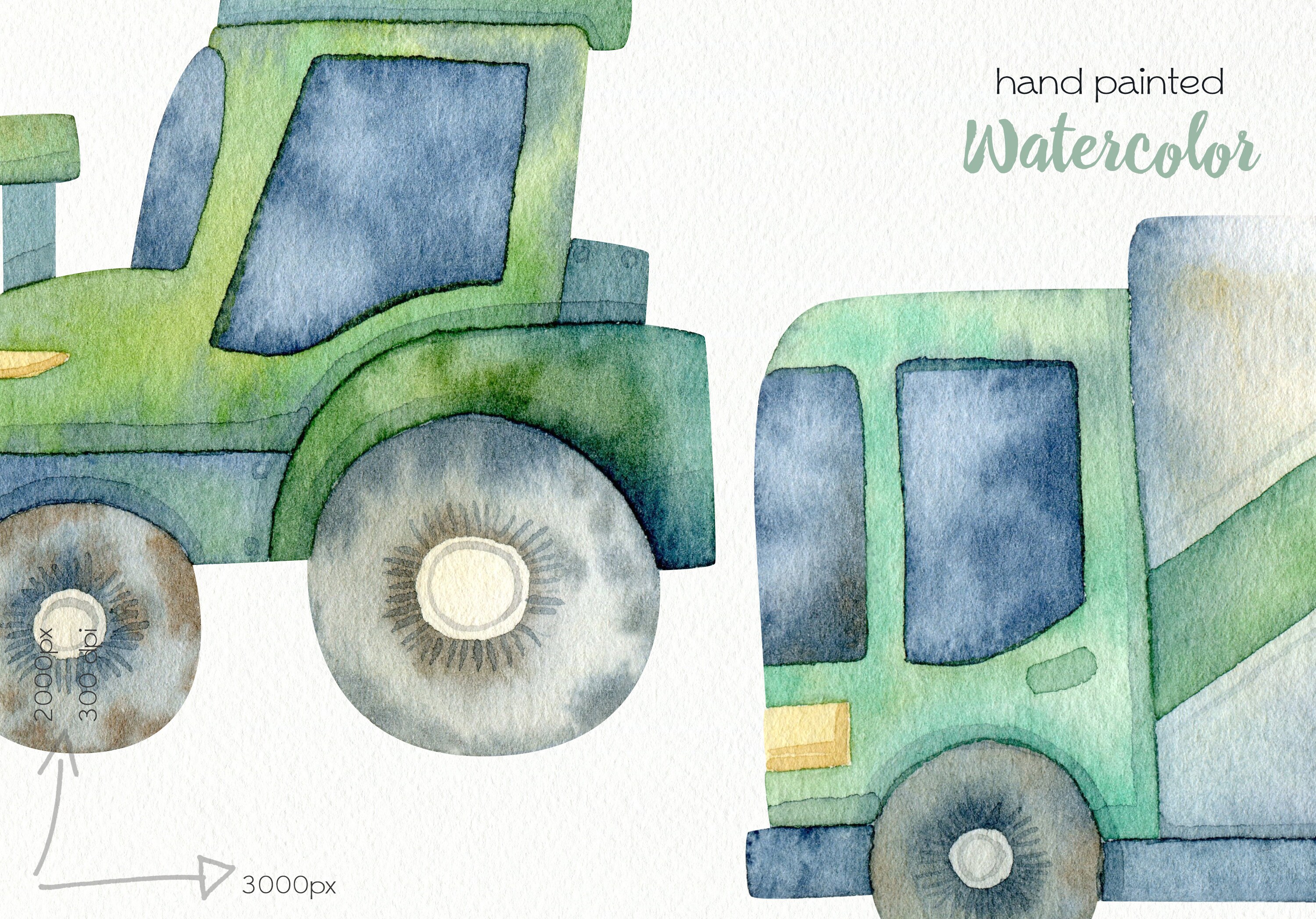 Watercolor Transport Clipart / Cartoon Cars / Digital PNG - Etsy