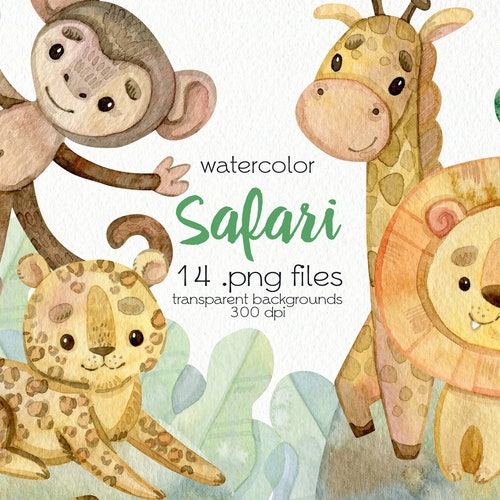 Watercolor Frog Clipart / Cute Swamp Animals / PNG Files / - Etsy