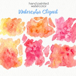Watercolor Spots Clipart / Brush Strokes / Textures and Backgrounds ...