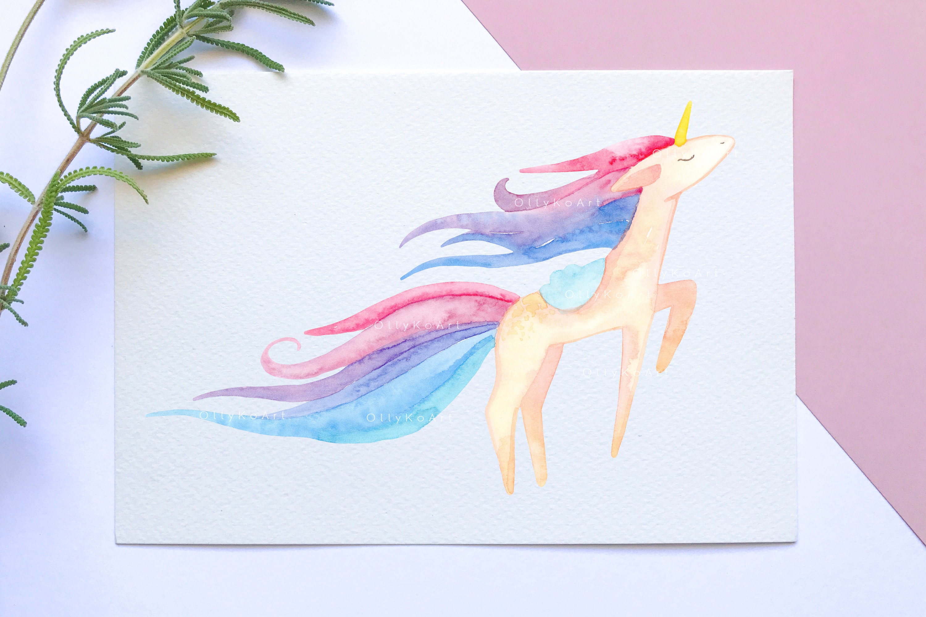 Watercolor Unicorn Clipart / Magical Unicorns Clip Art / - Etsy