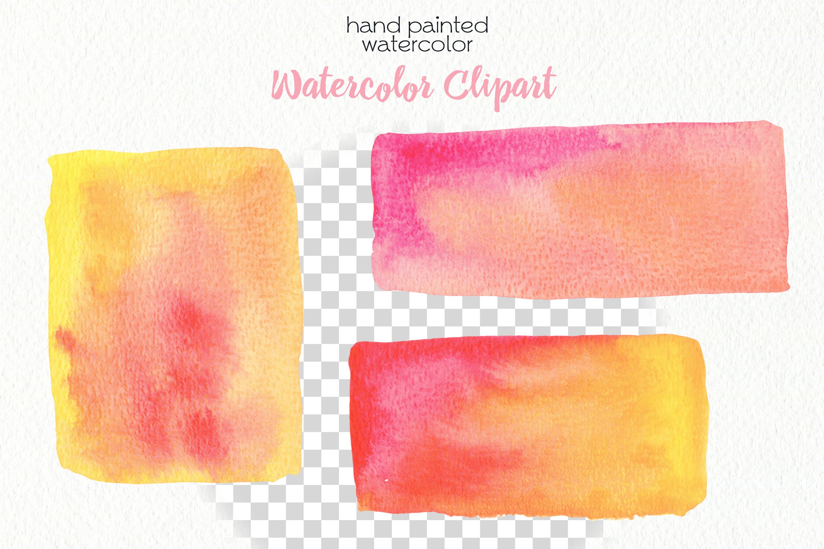 Watercolor Rectangles Clipart / Hand Painted Abstract - Etsy
