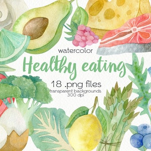 Watercolor Freshy Clipart / Vegetables / Healthy Eating / Vegetables ...