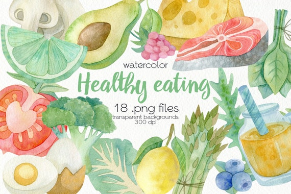 Watercolor Freshy Clipart / Vegetables / Healthy Eating / - Etsy