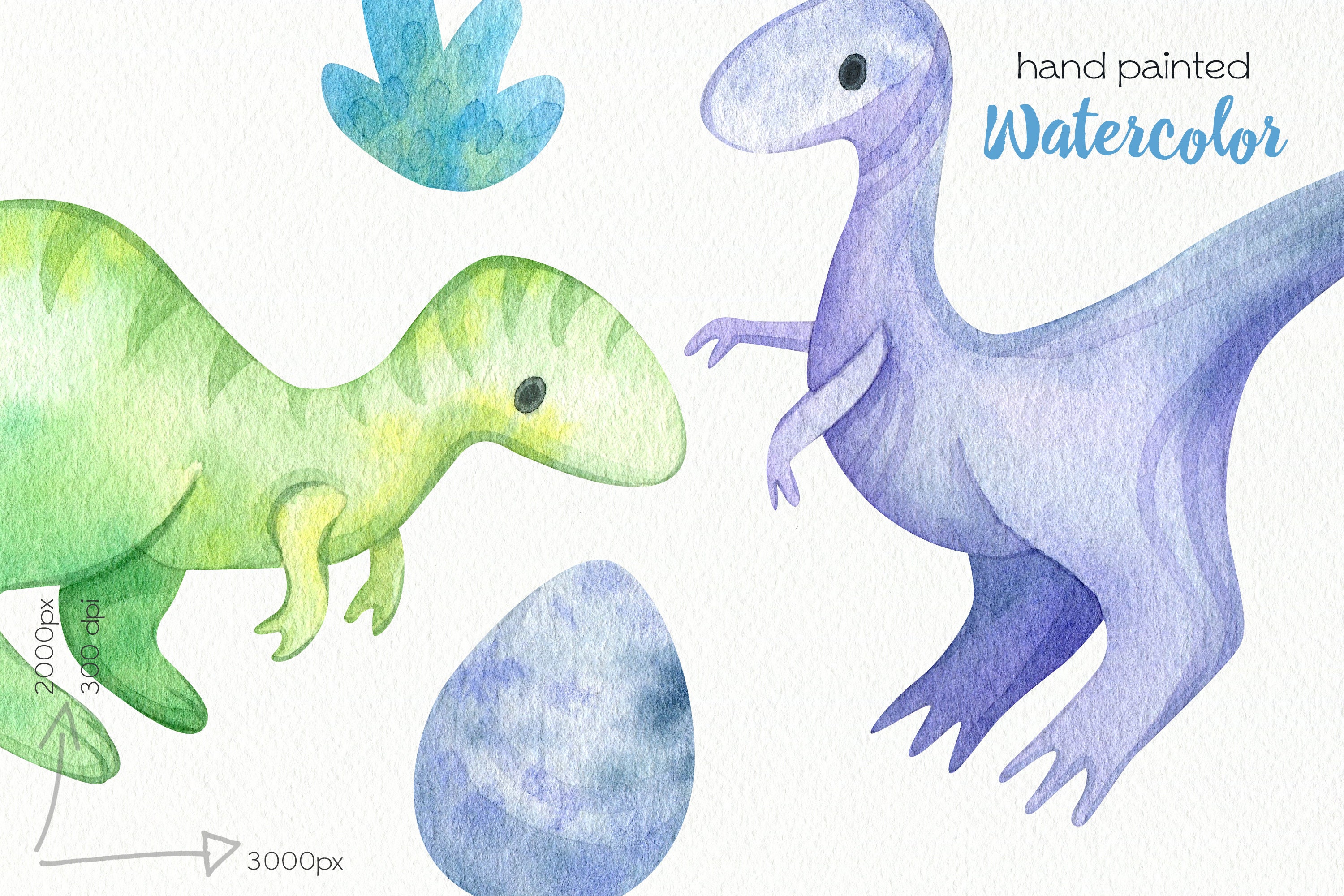 Watercolor Dinosaurs Clipart / Jurassic Clipart / PNG Files / - Etsy