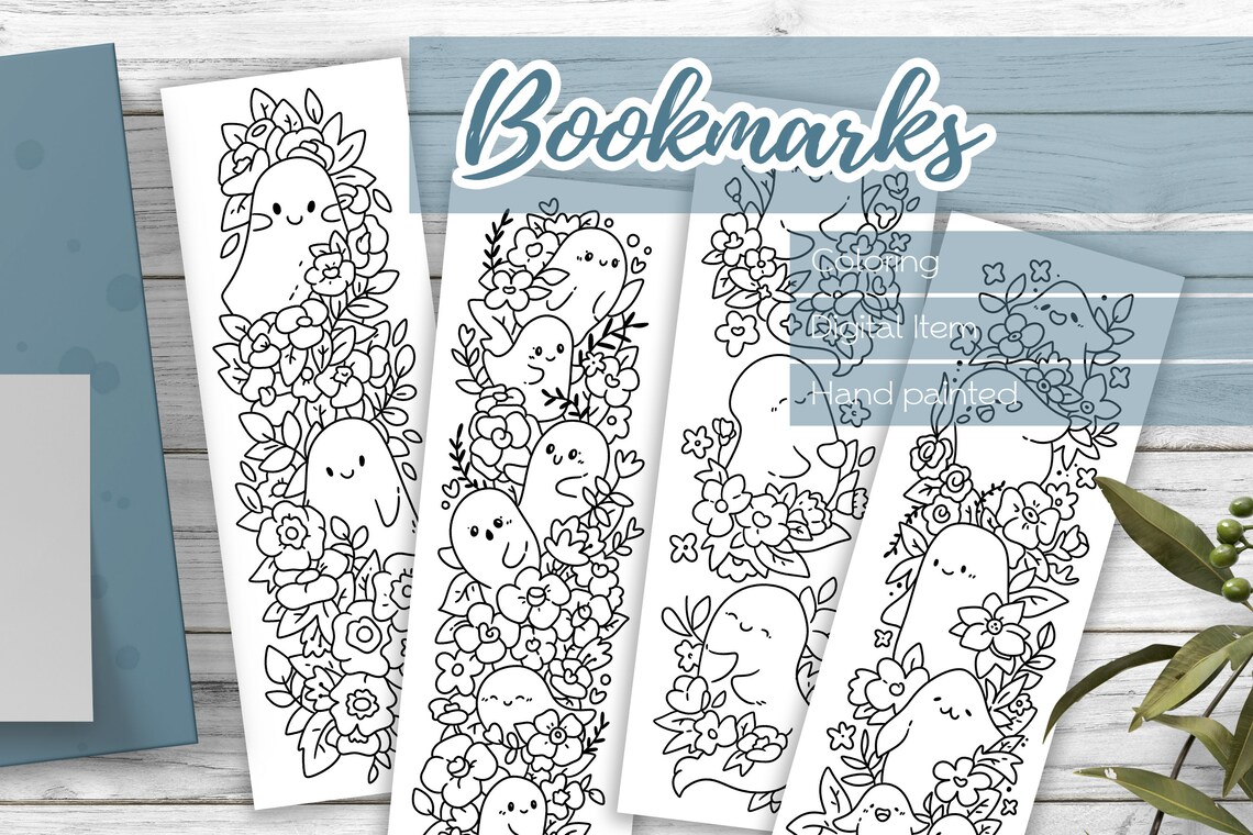 Bookmarks With Ghosts / Printable Coloring Bookmarks / Digital Download ...