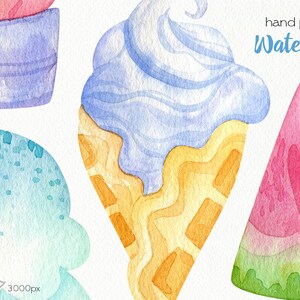 Watercolor Ice Cream Clipart / Summer Sweet Food / Digital PNG Files ...