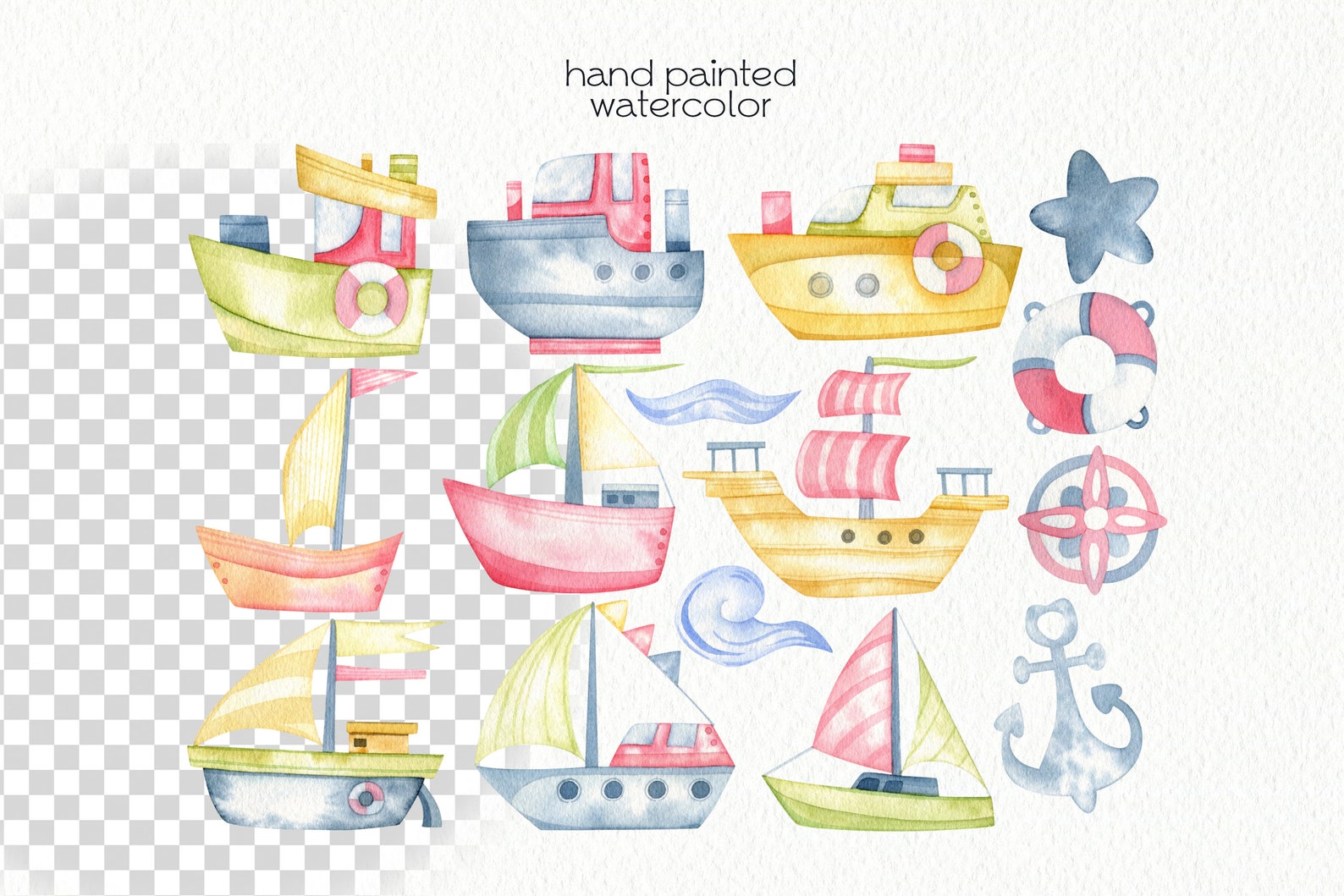 Watercolor Water Transport Clipart / Cartoon Boy Clipart / PNG - Etsy