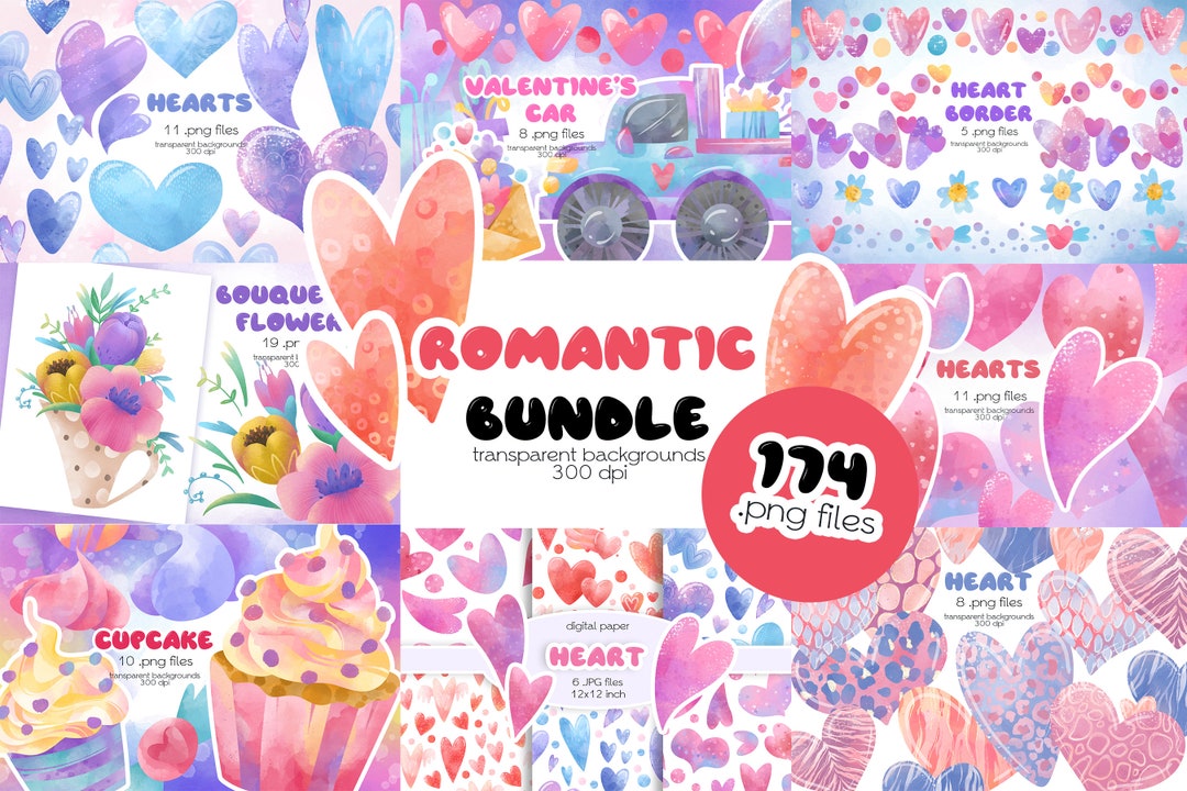 Valentine Clipart Bundle / PNG Files / Instant Download - Etsy