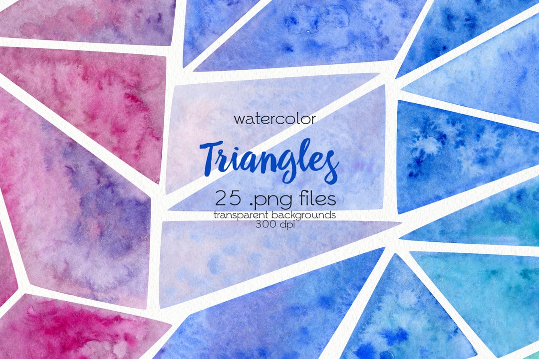 Watercolor Triangles Clipart / Geometric Figures / Printable, Digital ...