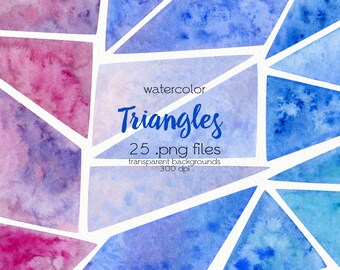 Watercolor Triangles Clipart / Geometric Figures / Printable | Etsy