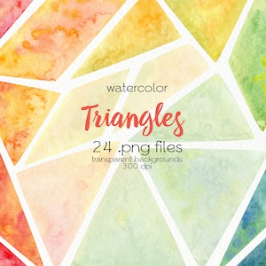 Watercolor Triangles Clipart / Geometric Figures / Printable, Digital ...